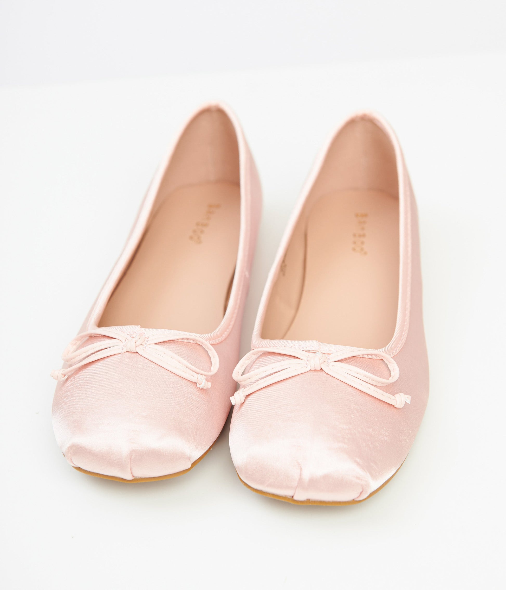 Y2K Light Pink Satin Ballet Flats – Unique Vintage