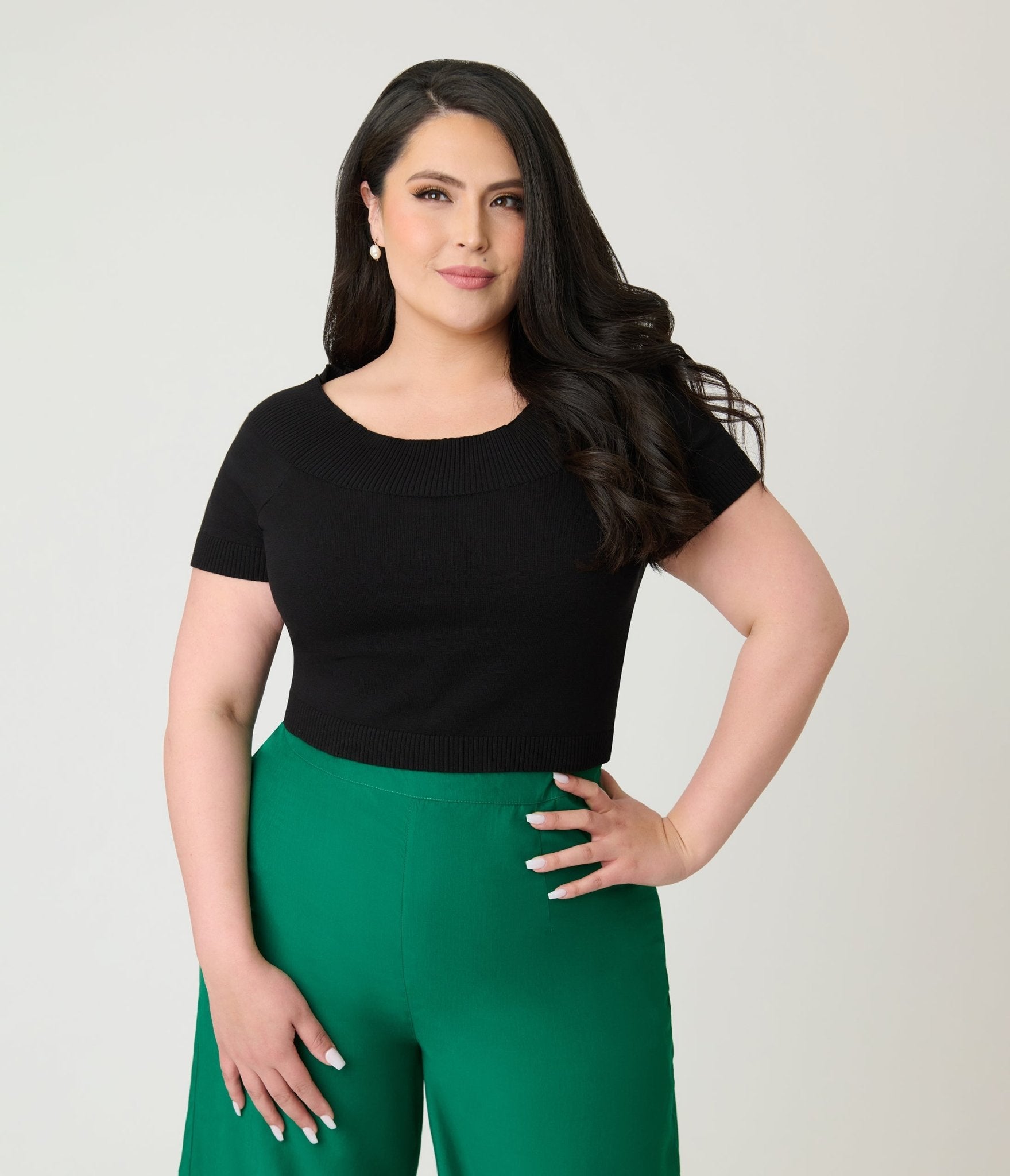 Banned Plus Size Black Off the Shoulder Lavinia Cotton Top – Unique Vintage