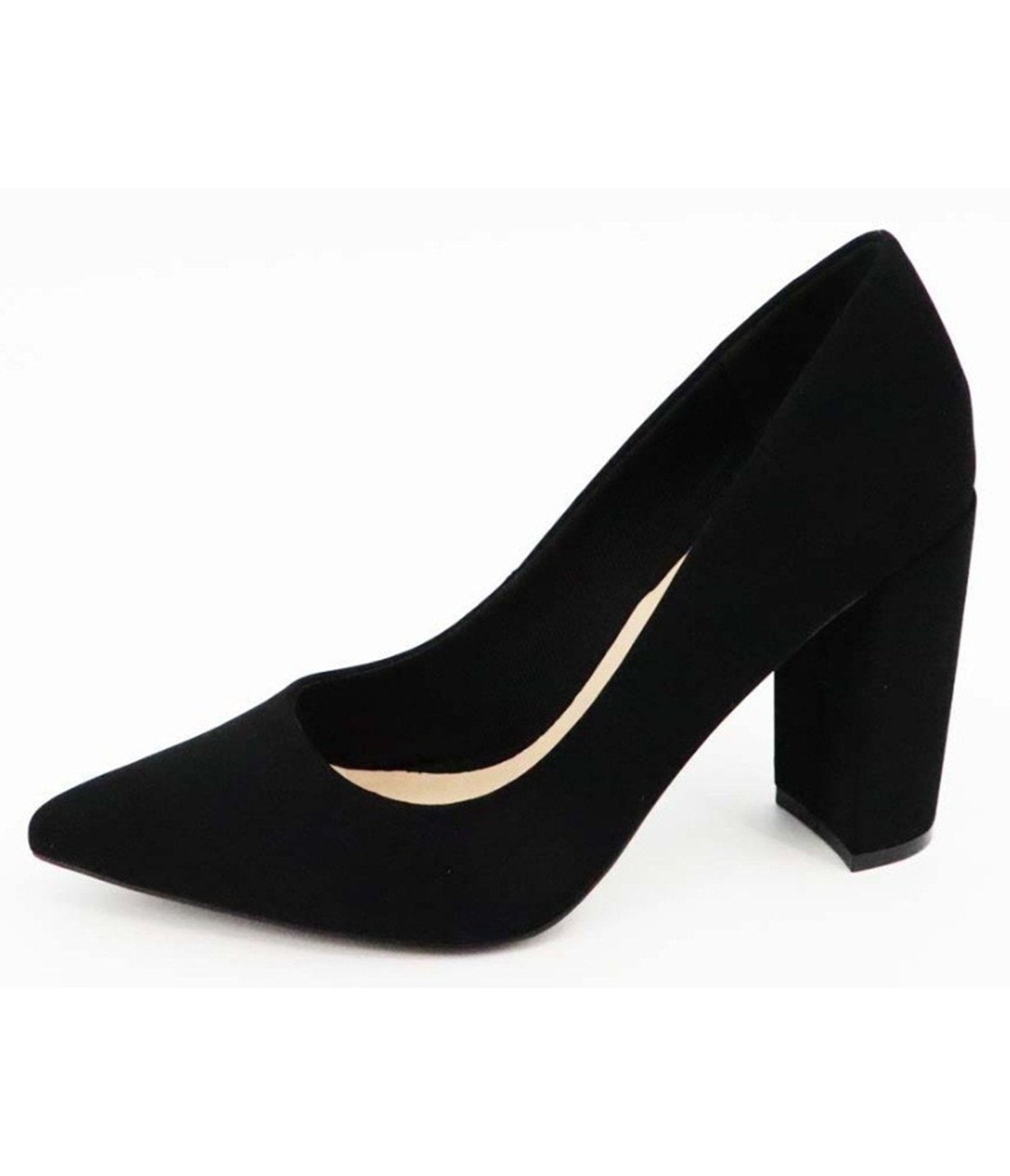 Black Leatherette Block Heels – Unique Vintage