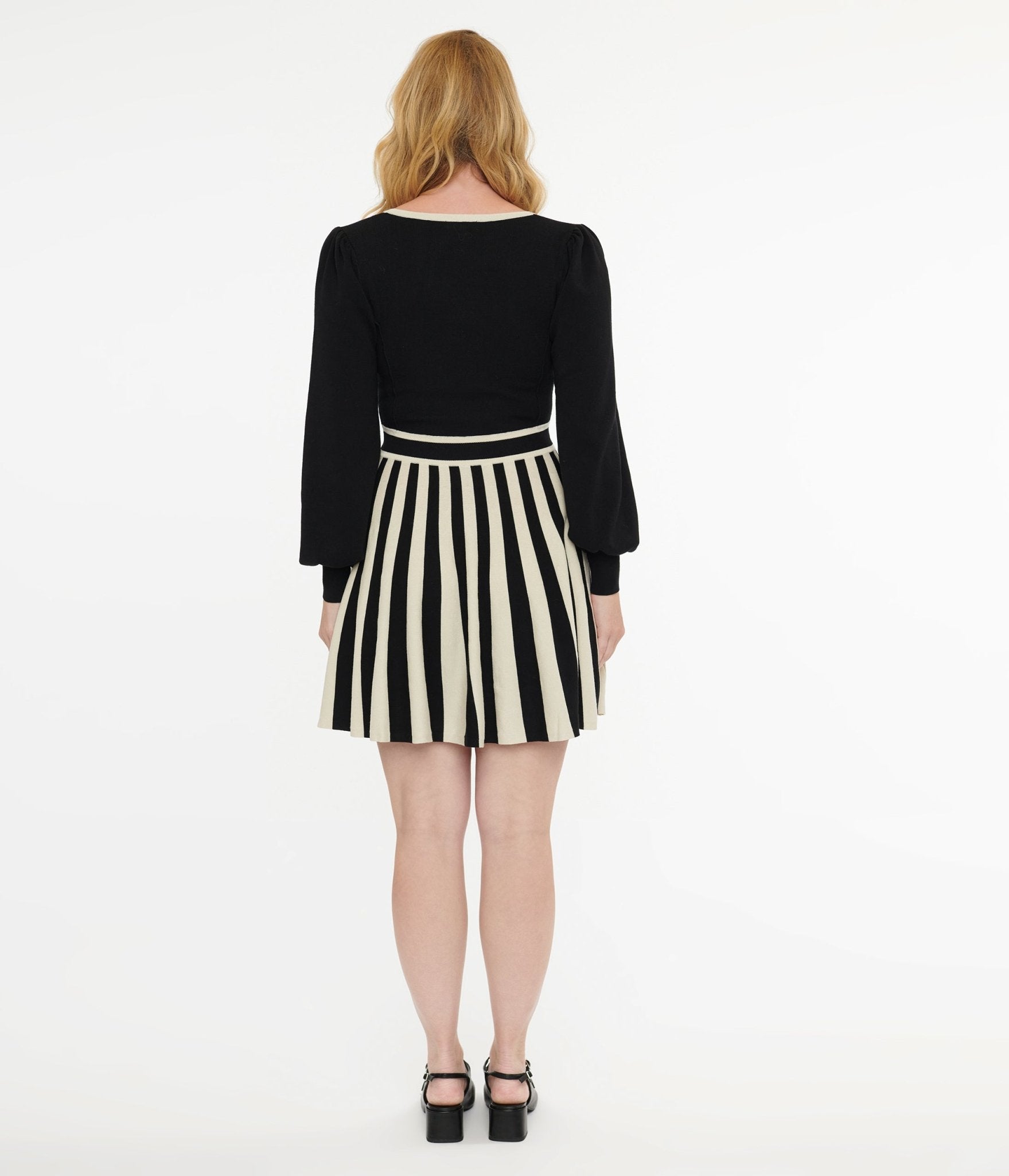 Black And White Stripe Sweater Mini Dress Unique Vintage