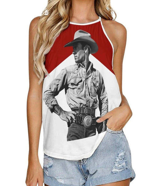 Black & White Vintage Cowboy Tank Top – Unique Vintage