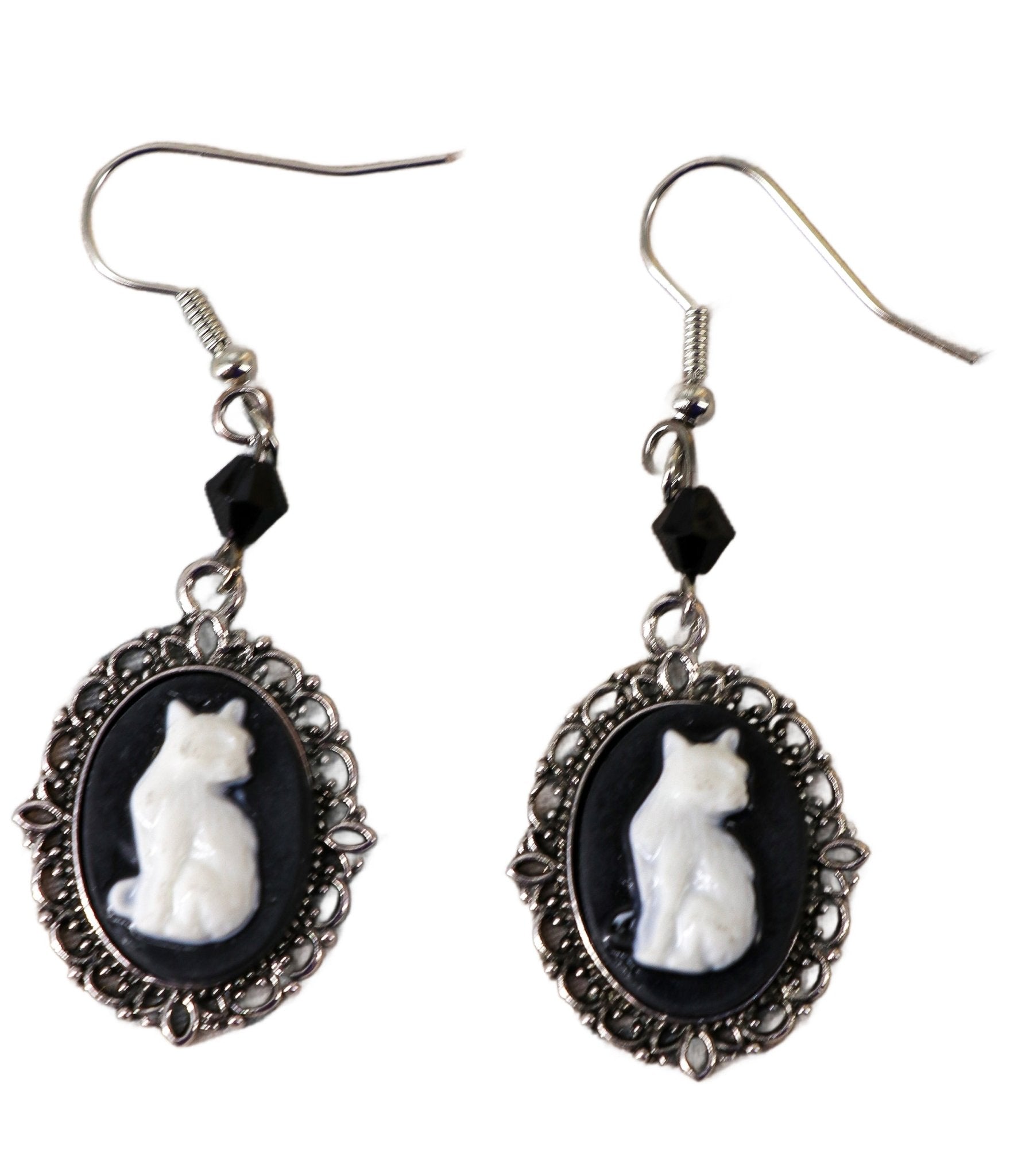 Cat Cameo Earrings – Unique Vintage