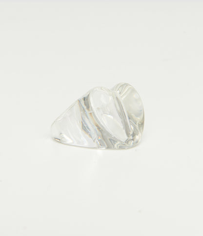 Clear Heart Shaped Acrylic Ring – Unique Vintage