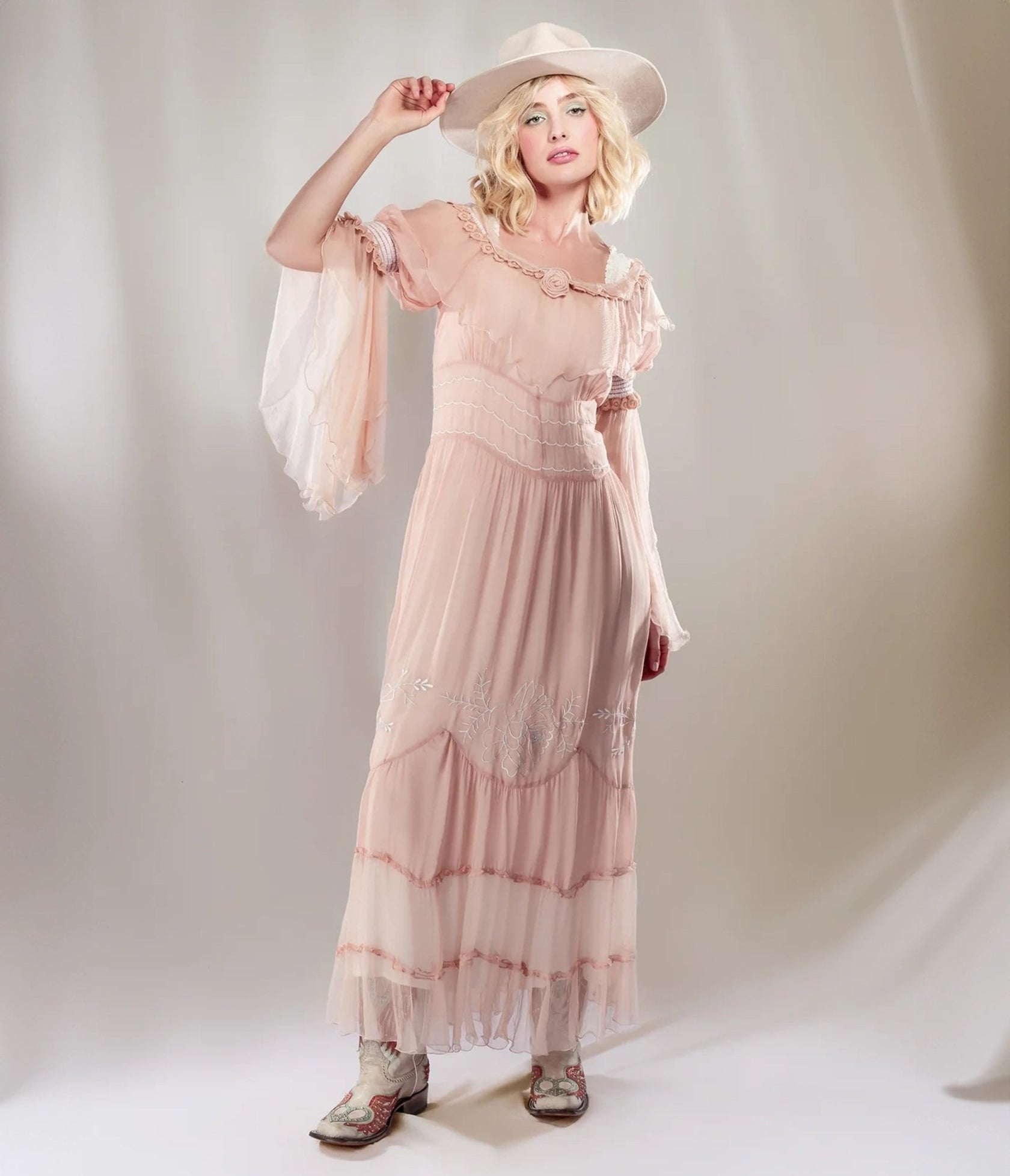 Nataya Dusty Rose Desert Lila Dress – Unique Vintage