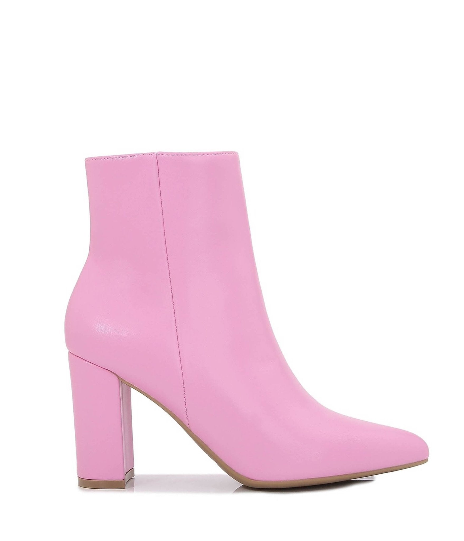 Pink Leatherette Classic Booties – Unique Vintage