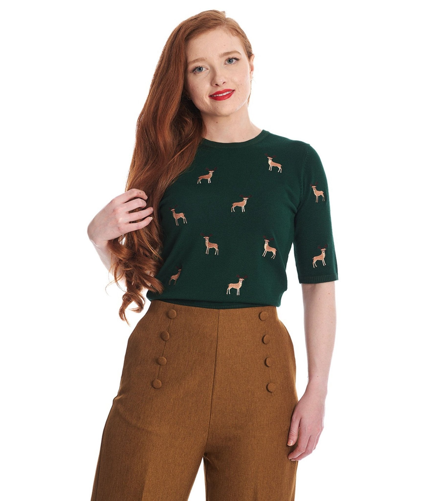 Royal Monk Green Deer Sweater – Unique Vintage