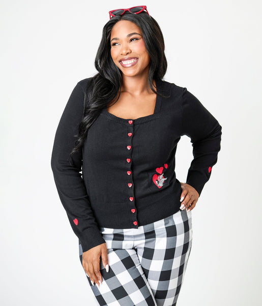 Royal Monk Plus Size Black & Red Annie Love Cardigan – Unique Vintage