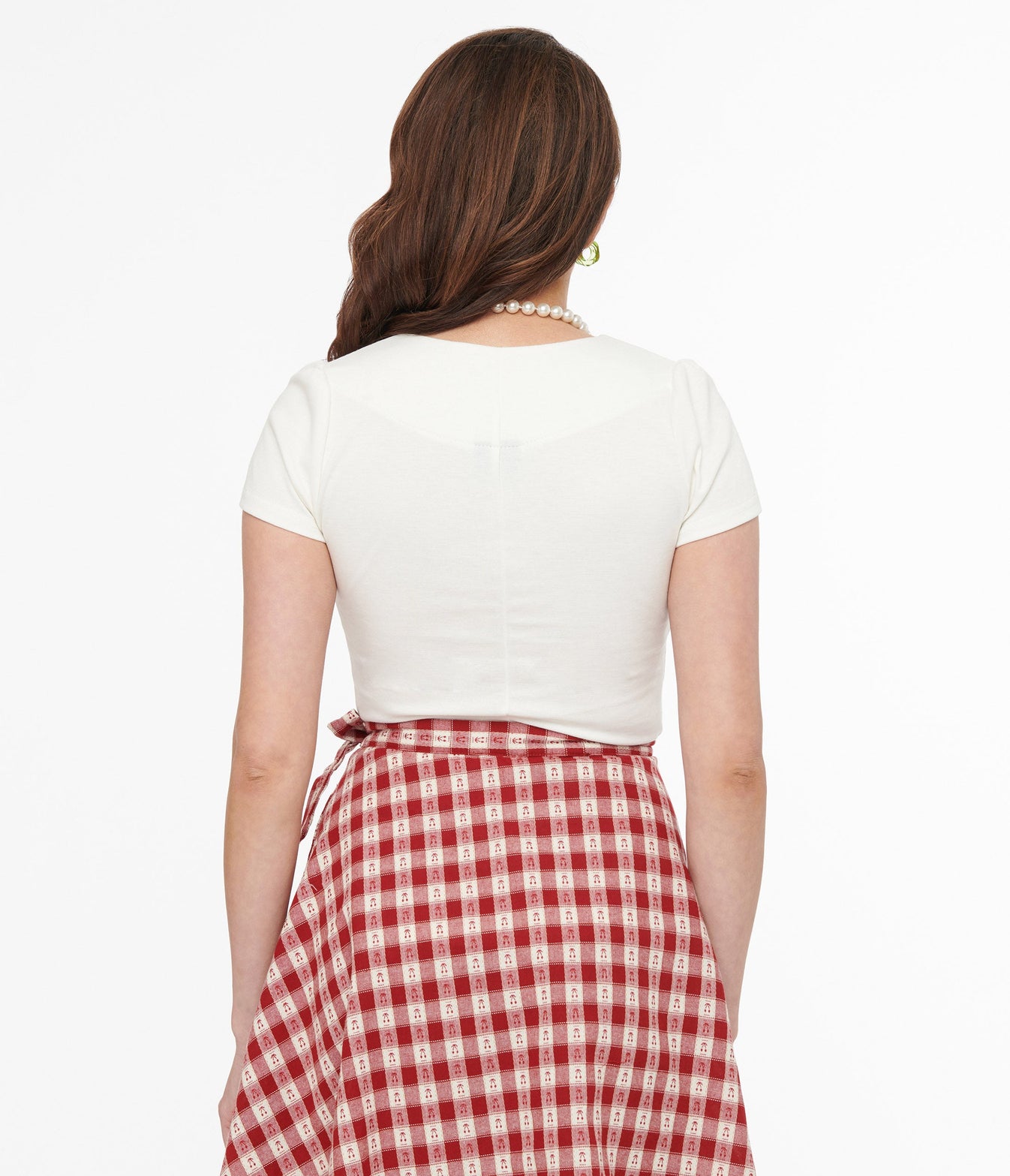 Steady 1950s White Short Sleeve Knit Sophia Top – Unique Vintage