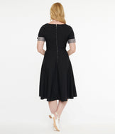 Tatyana 1950s Black & Plaid Trixie Swing Dress – Unique Vintage