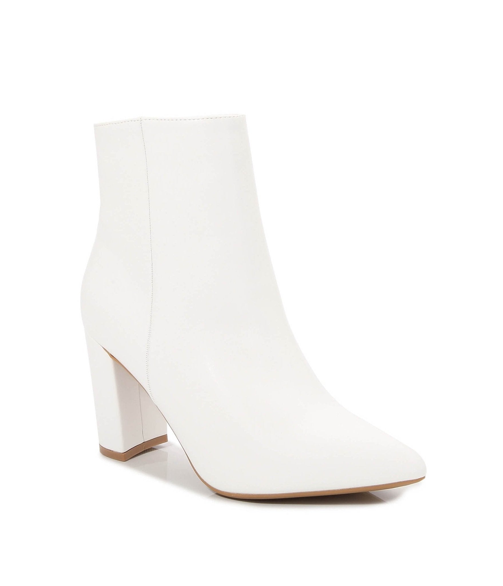 White Leatherette Classic Booties – Unique Vintage
