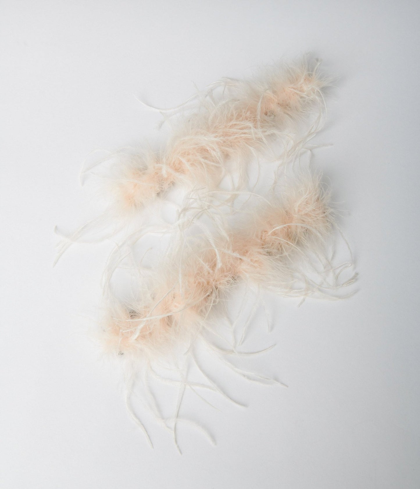 Beige Faux Ostrich Feather Cuffs – Unique Vintage