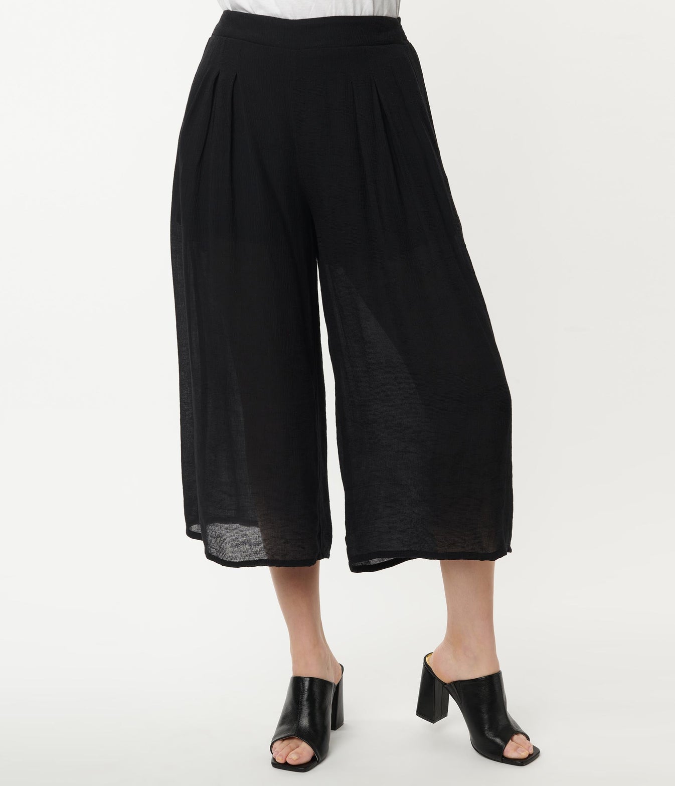Black High Waist Culottes – Unique Vintage