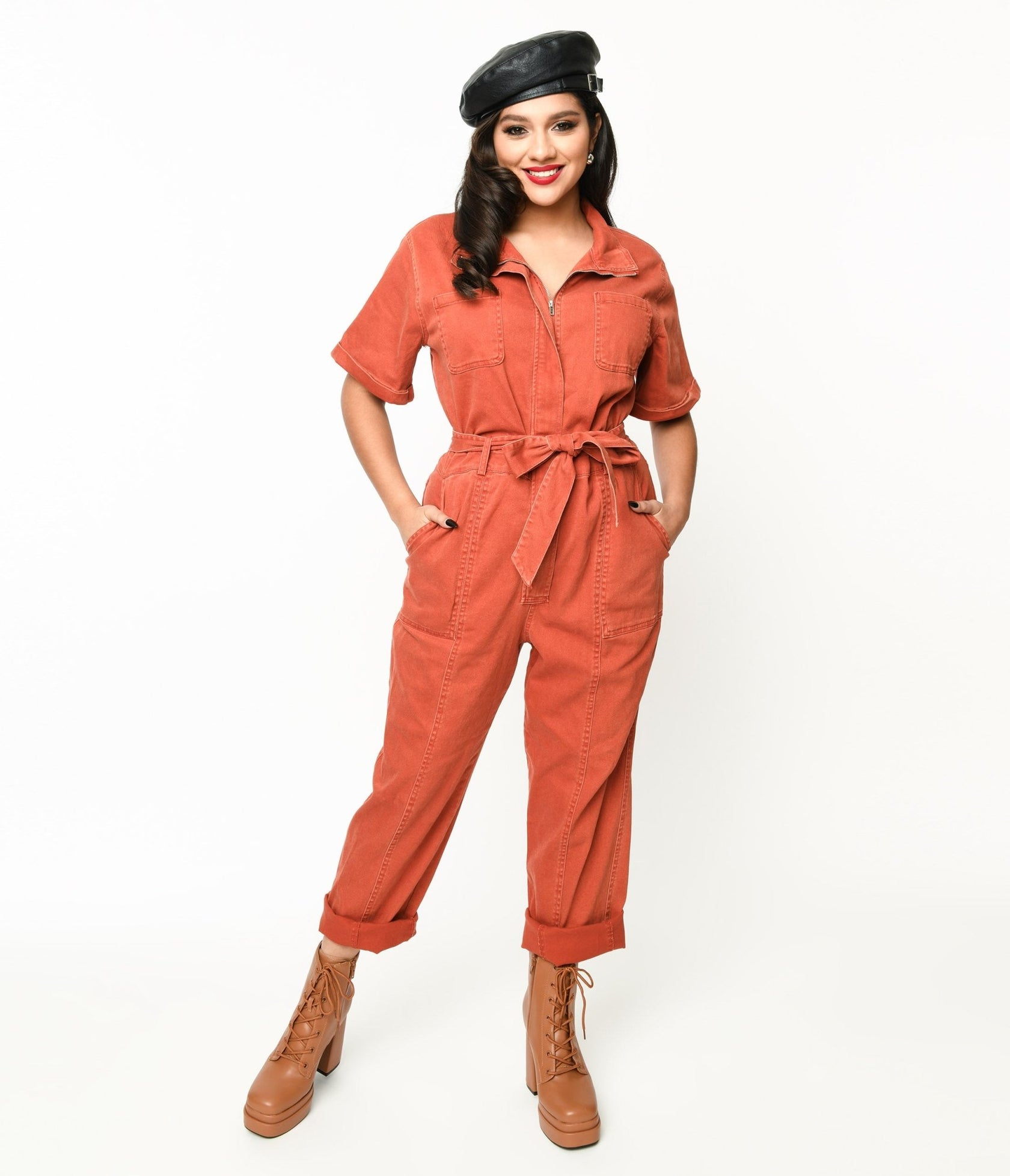 Rust Denim Utility Jumpsuit – Unique Vintage