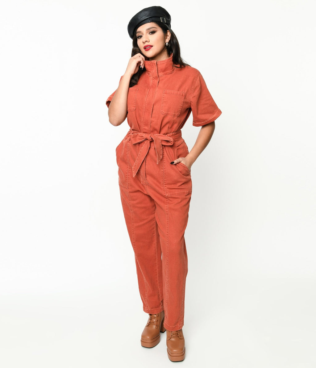 Rust Denim Utility Jumpsuit – Unique Vintage