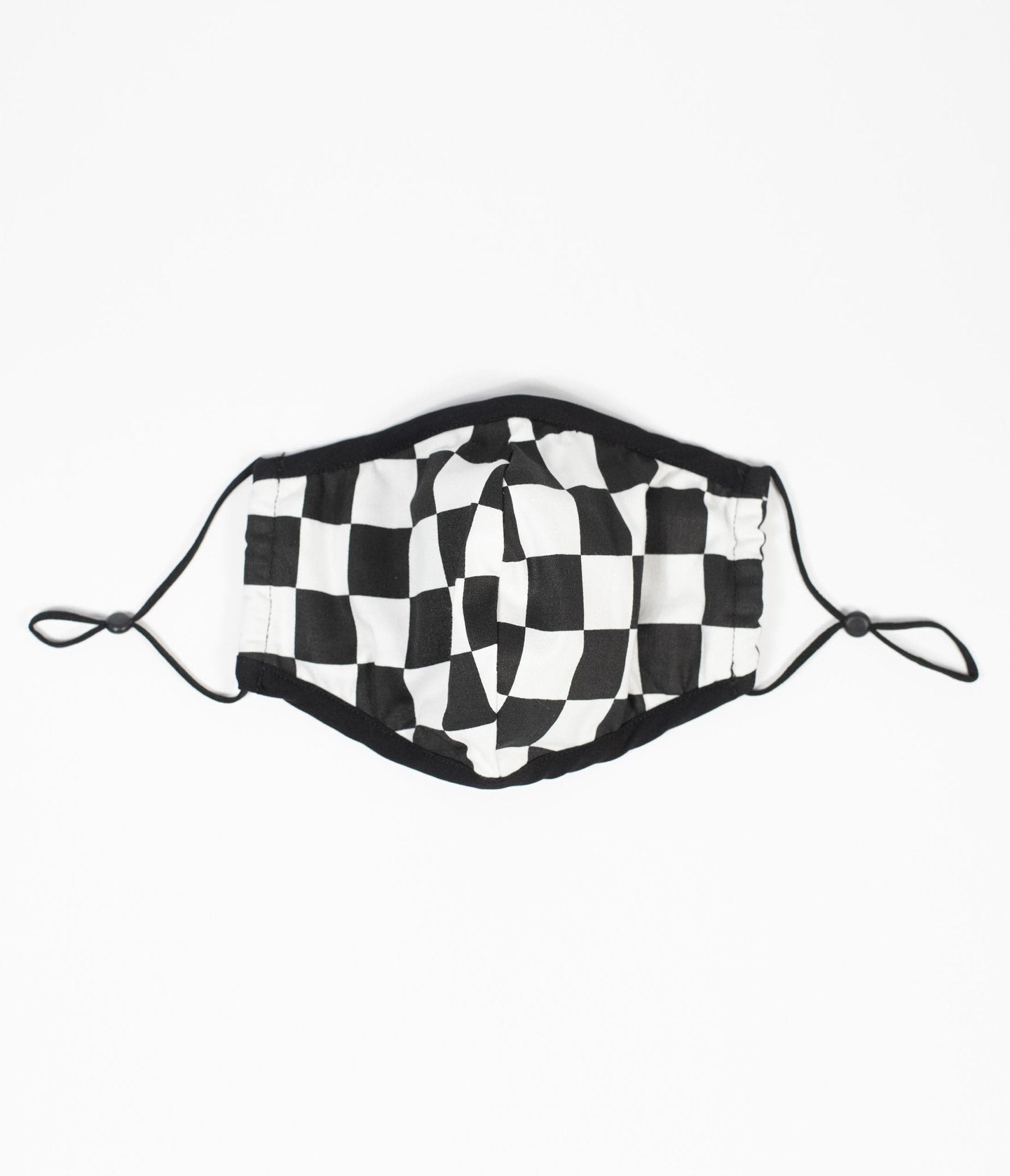 Smak Parlour Black & White Checkered Face Mask – Unique Vintage